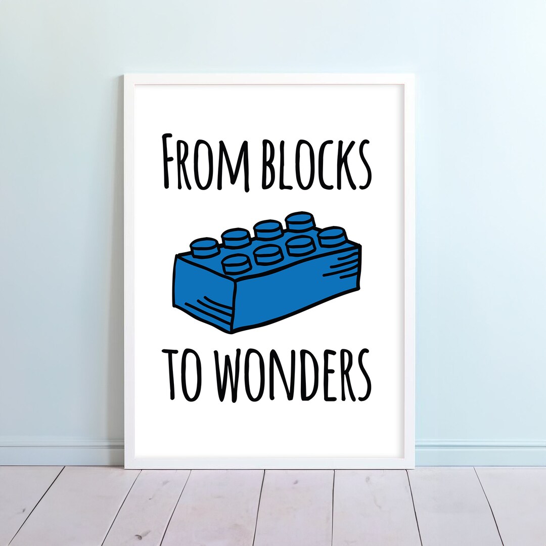 Building Blocks Quote Art Print: Kids Room Decor, 'from Blocks to ...