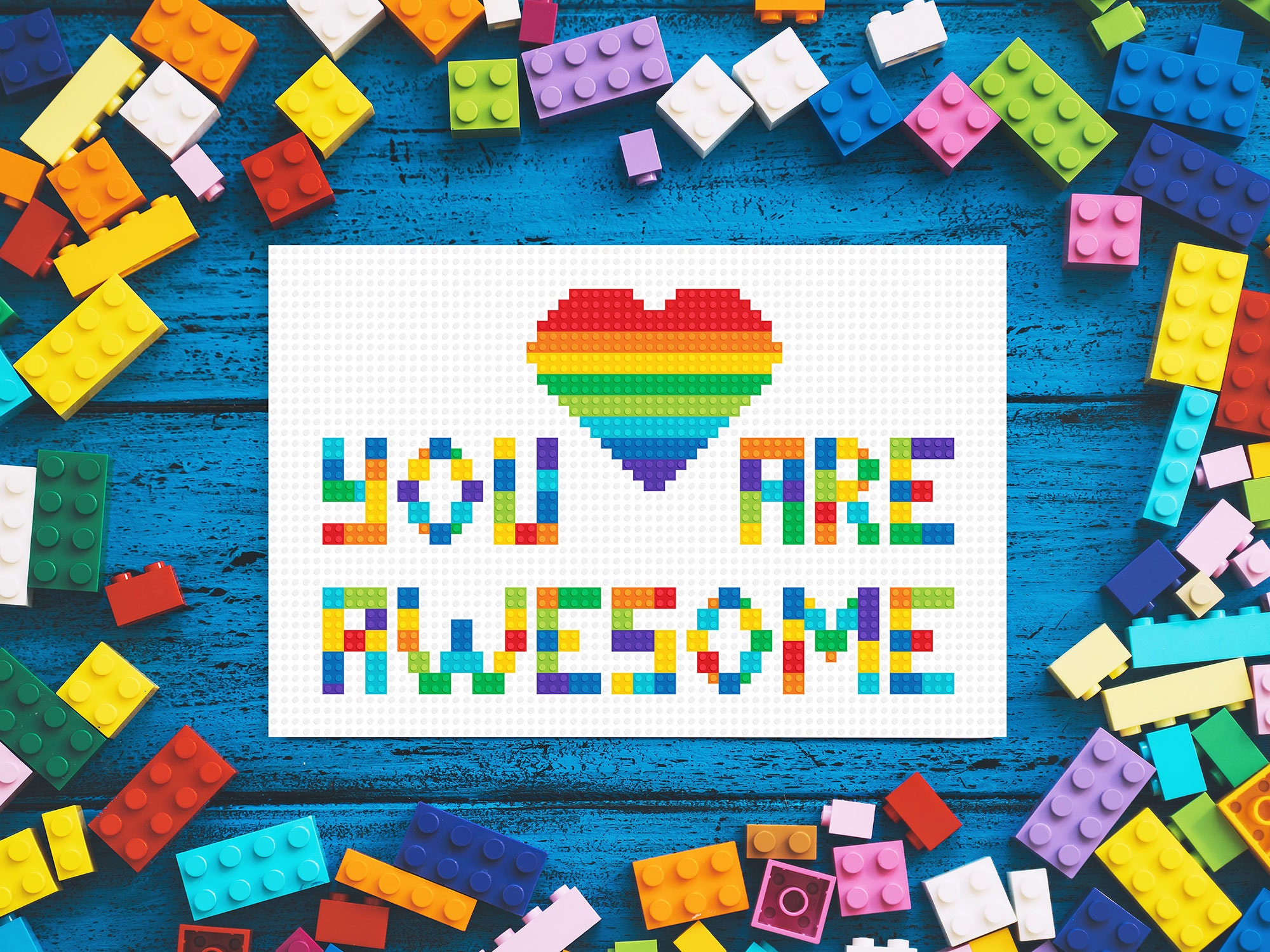 Rainbow Heart Wall Decal, Heart Poster, Kids Room Decor Art Print ...