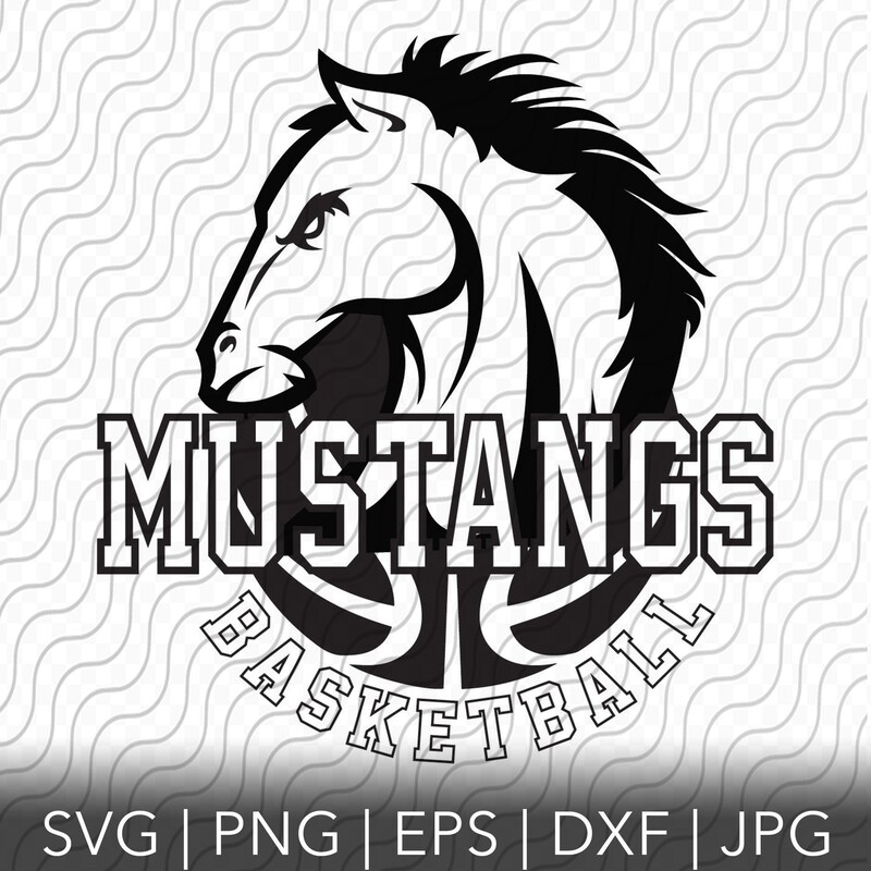 Mustang Basketball Logo Png - Etsy