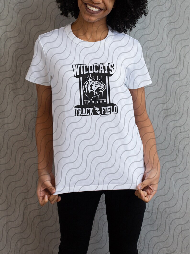 Wildcats Track and Field V2 Mascot SVG, Track and Field, Plantilla de ...