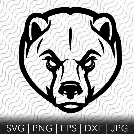 Bear Mascot SVG Front Bear Face SVG Bear School Mascot - Etsy