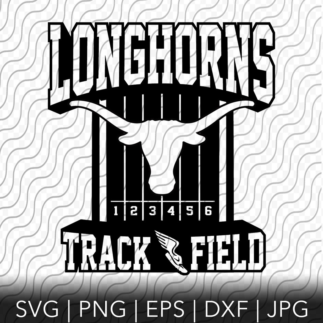 Longhorns Track and Field Mascot SVG, Track and Field, Cutting Template ...