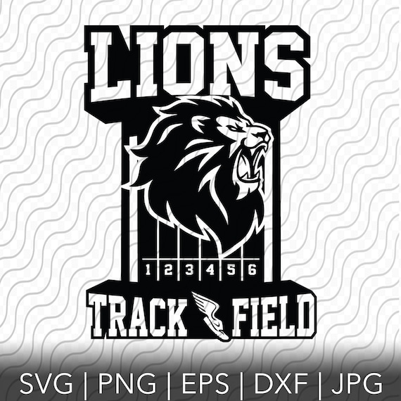 Lions Track and Field Mascot SVG Track and Field Cutting - Etsy