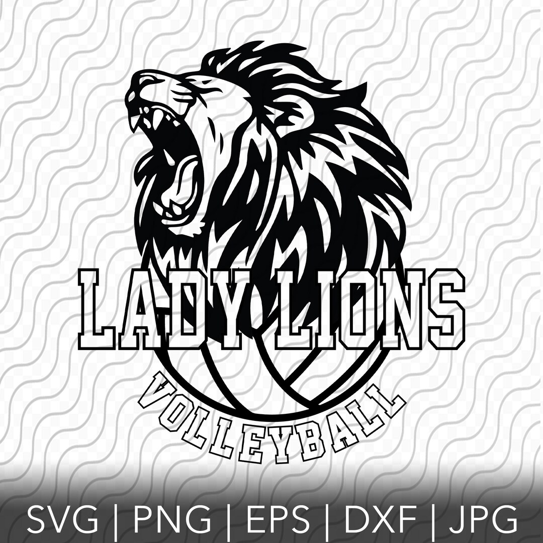 Lady Lions Volleyball, Mascot, Sport Team Logo, SVG, PNG, EPS, Dxf, Jpg ...