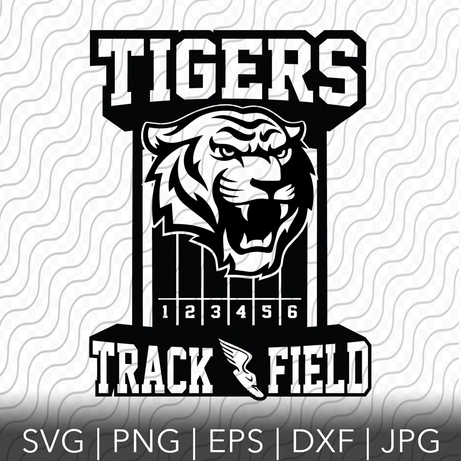 Tigers Track and Field Mascot SVG, Track and Field, Cutting Template ...