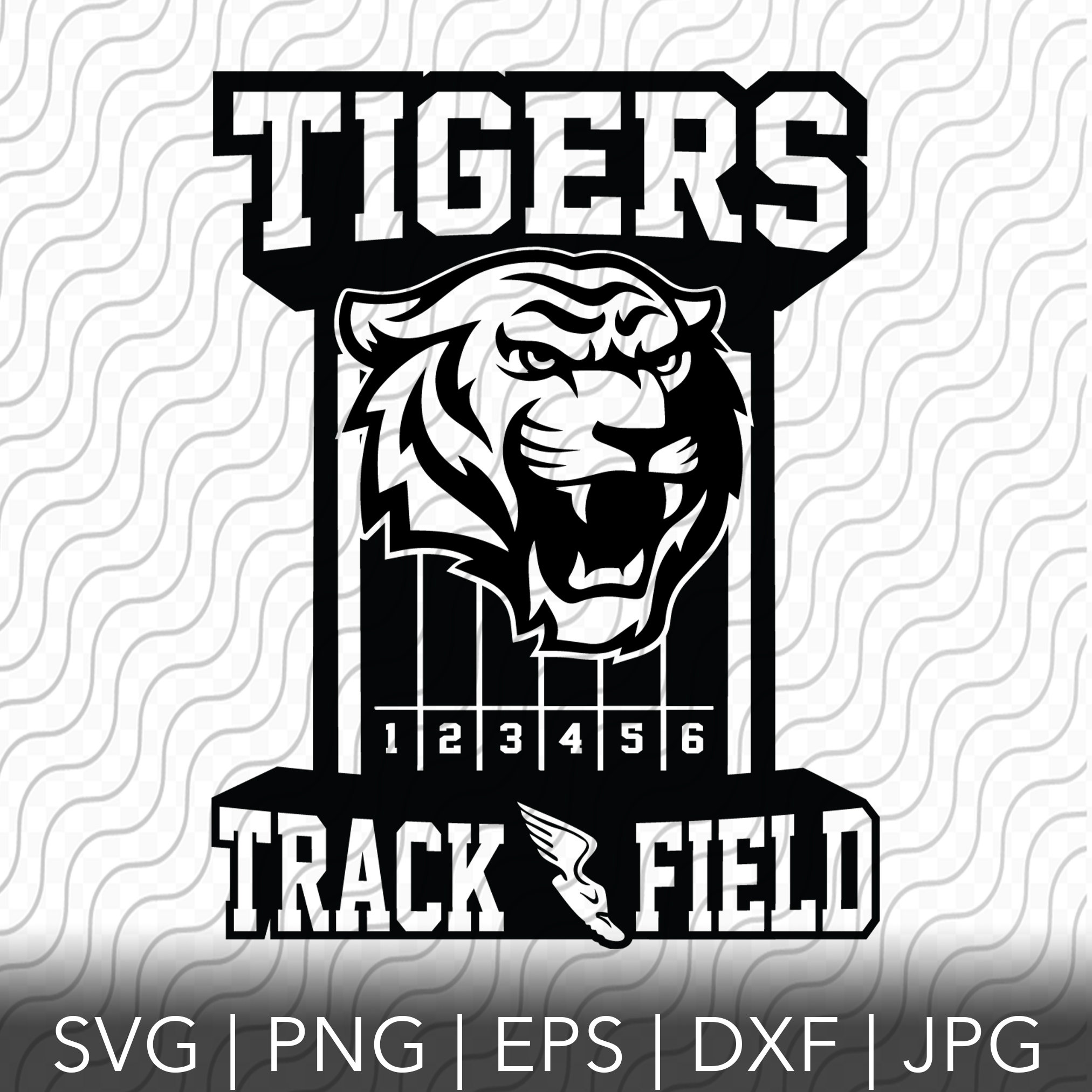 Tigers Track and Field Mascot SVG, Track and Field, Cutting Template ...