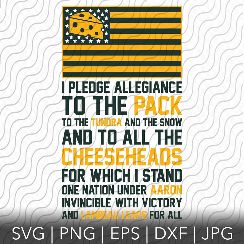 Packers Pledge Cutting Template Svg Png Eps Dxf Jpg Files - Etsy