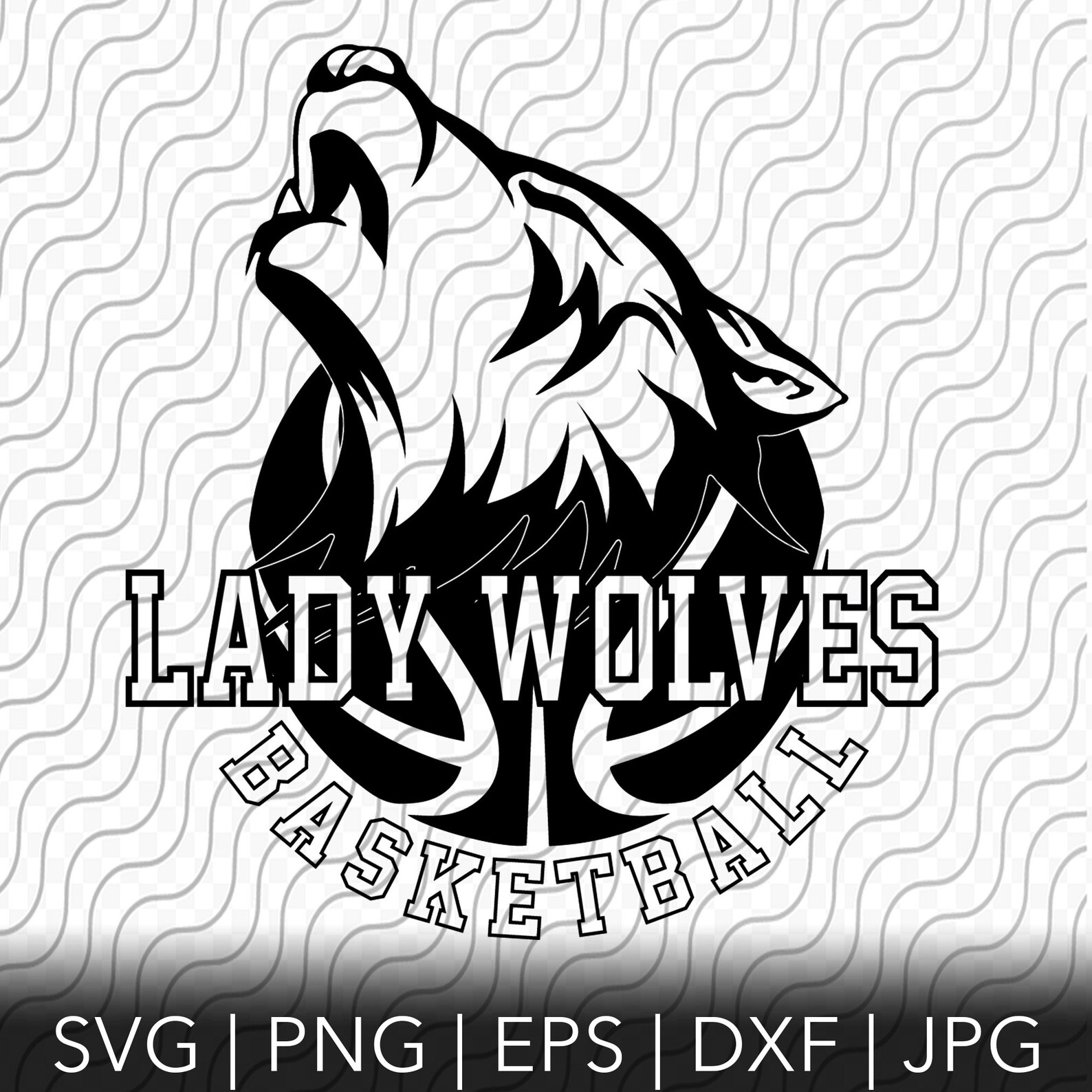 Wolves Basketball Lady Wolves Basketball Mascot Sport Team - Etsy