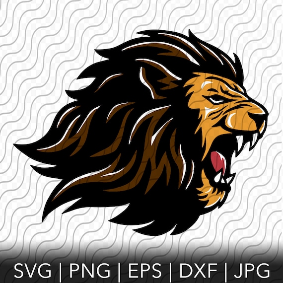 Lion Mascot SVG Angry Lion SVG Lion School Mascot Cutting | Etsy
