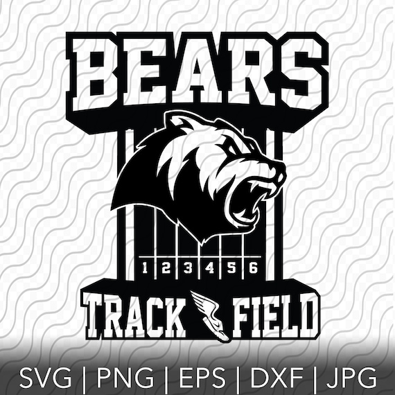 Bears Track and Field Mascot SVG Track and Field Cutting | Etsy
