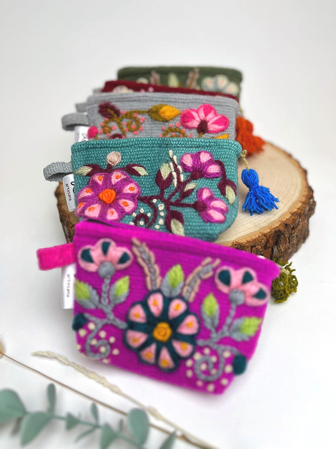 Victoria Sunset Small Pouch, Coin Bag, Embroidered Wallet, Floral Pouch ...