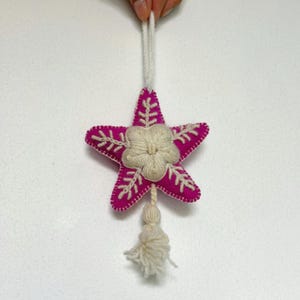 Handmade Felt Star Ornament: Floral Embroidered Christmas Decor - Etsy