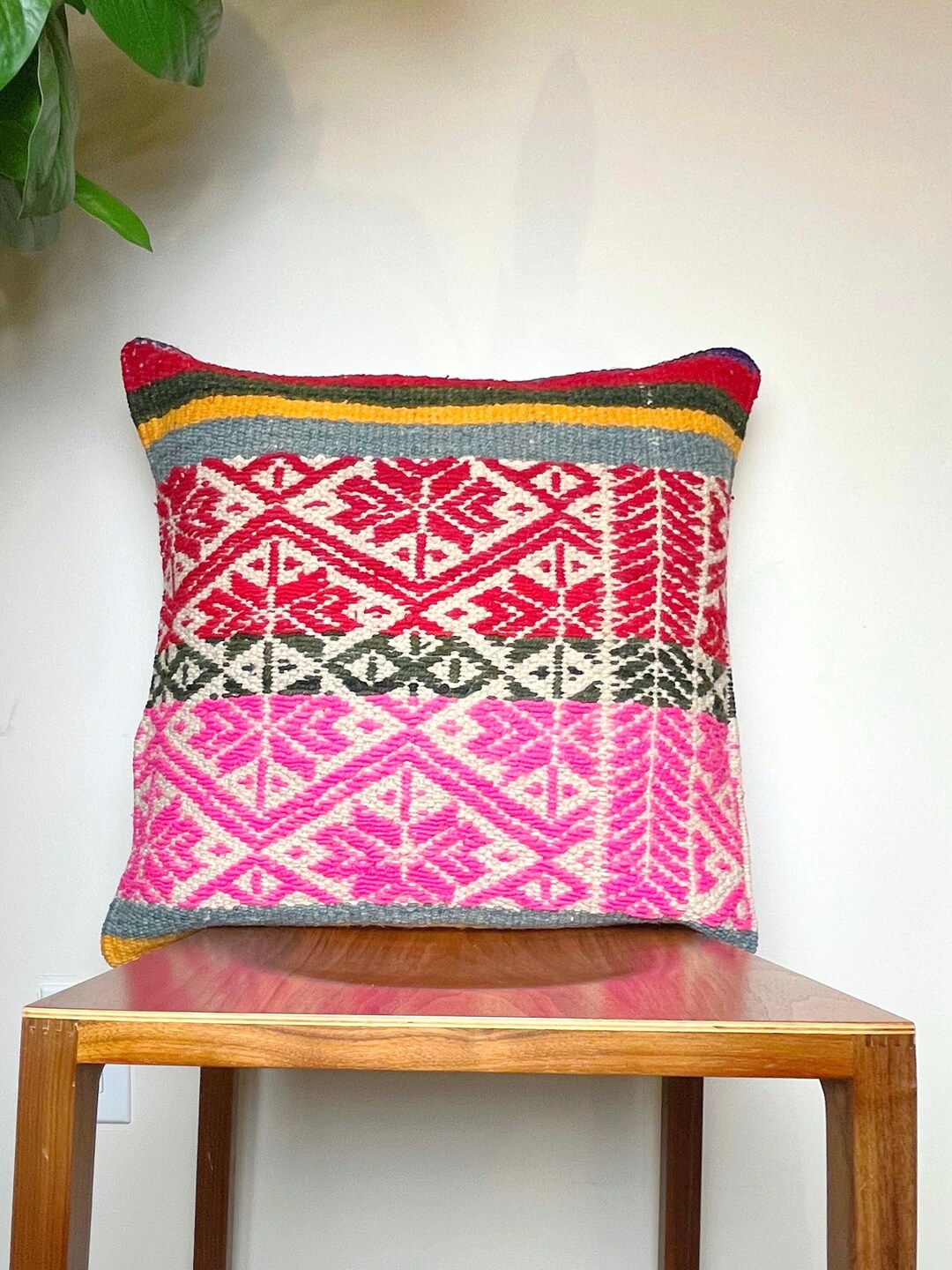 Cuzquena Vintage Wool Textile Pillow – Frazada Blanket Peruvian ...