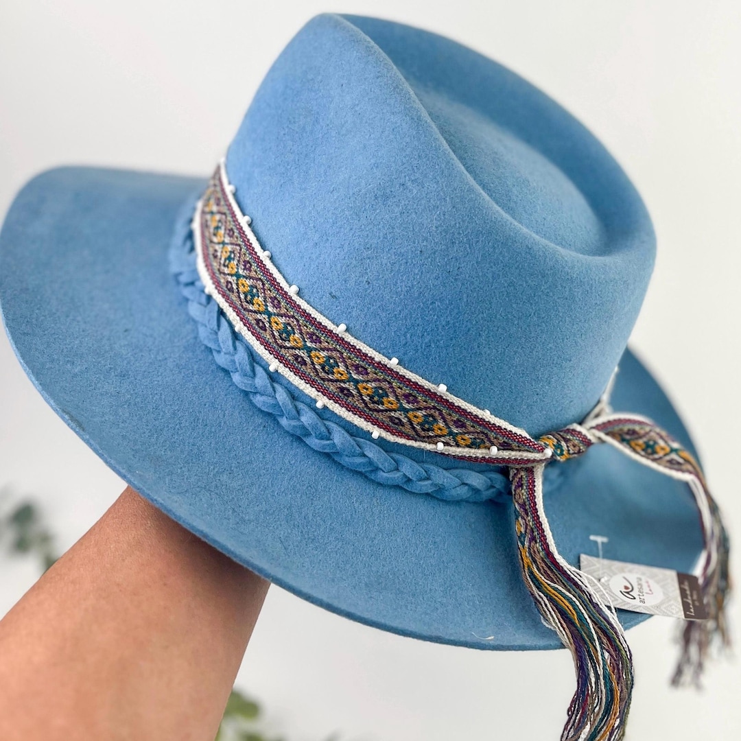 Handwoven Alpaca Wool Beaded Hat Band: Andean Textile, Tassel Fringe - Etsy