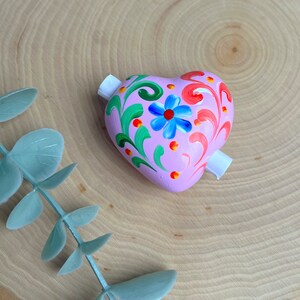Colorful Mini Heart Messenger 3, Folk Message Heart, Ceramic Floral ...