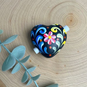 Colorful Mini Heart Messenger 3, Folk Message Heart, Ceramic Floral ...