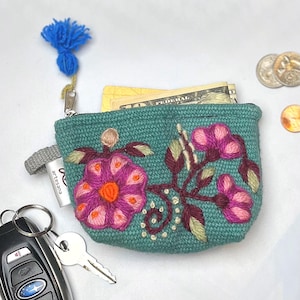 Victoria Sunset Small Pouch, Coin Bag, Embroidered Wallet, Floral Pouch ...