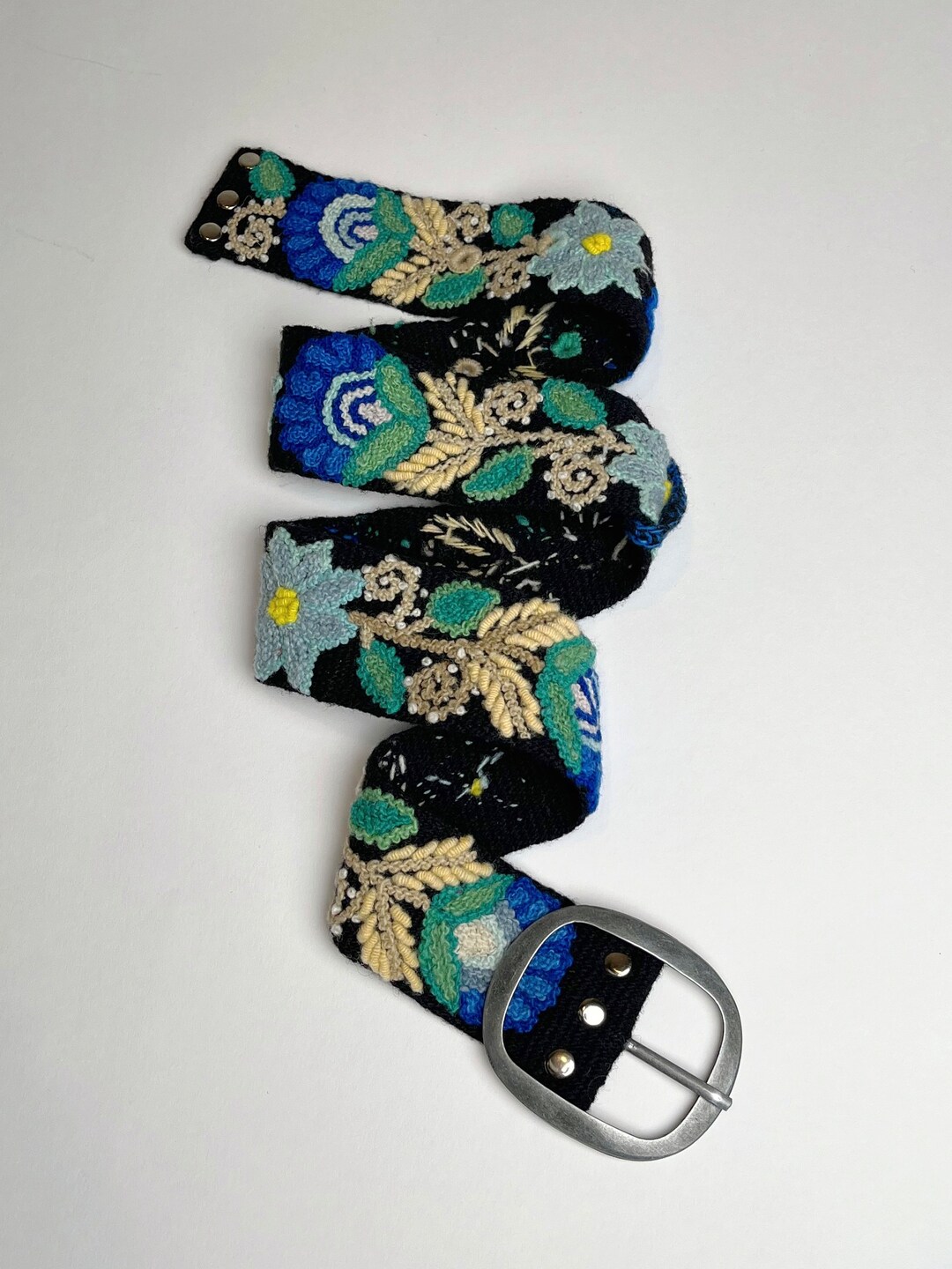 Anabel Floral Embroidery Belt, Ethnic Boho, Peruvian Belt, Hand ...