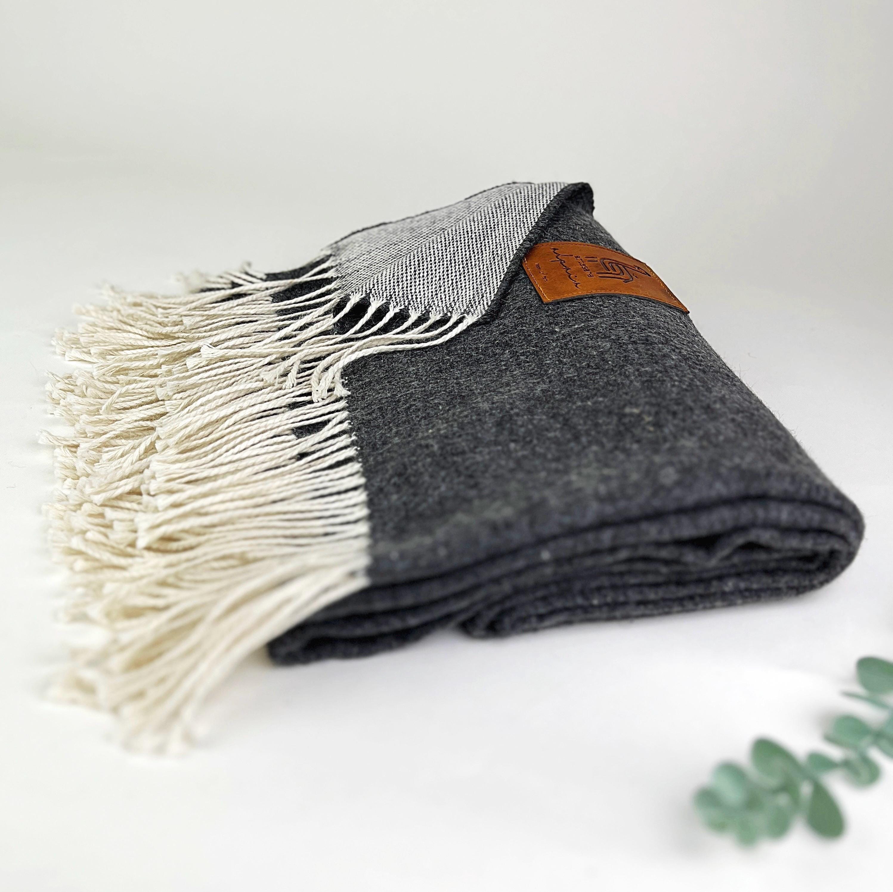 Deluxe Alpaca Throw Blanket: Reversible Earth Tones, Peruvian Artisanal ...