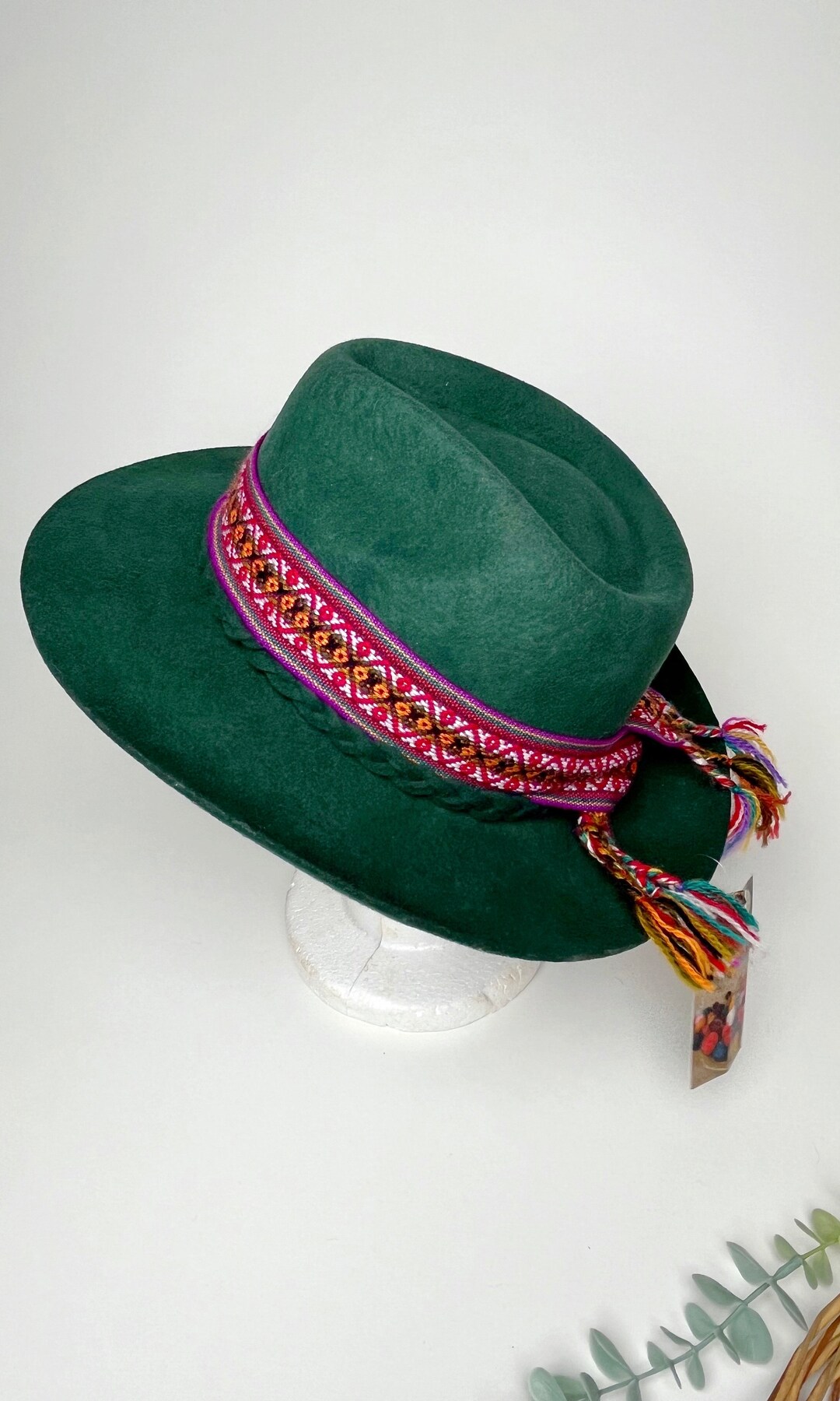 Andino Vaquero Wool Hat, Moss Green, Peruvian Alpaca Wool Hat, Andean ...