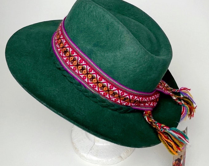 Andino Vaquero Wool Hat, Moss Green, Peruvian Alpaca Wool Hat, Andean ...