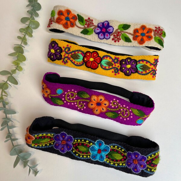 Embroidered Headband - Etsy