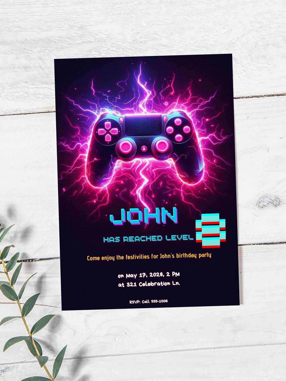 Video Game Invitation, Gamer Birthday Invite, Gaming Invitation, Game ...