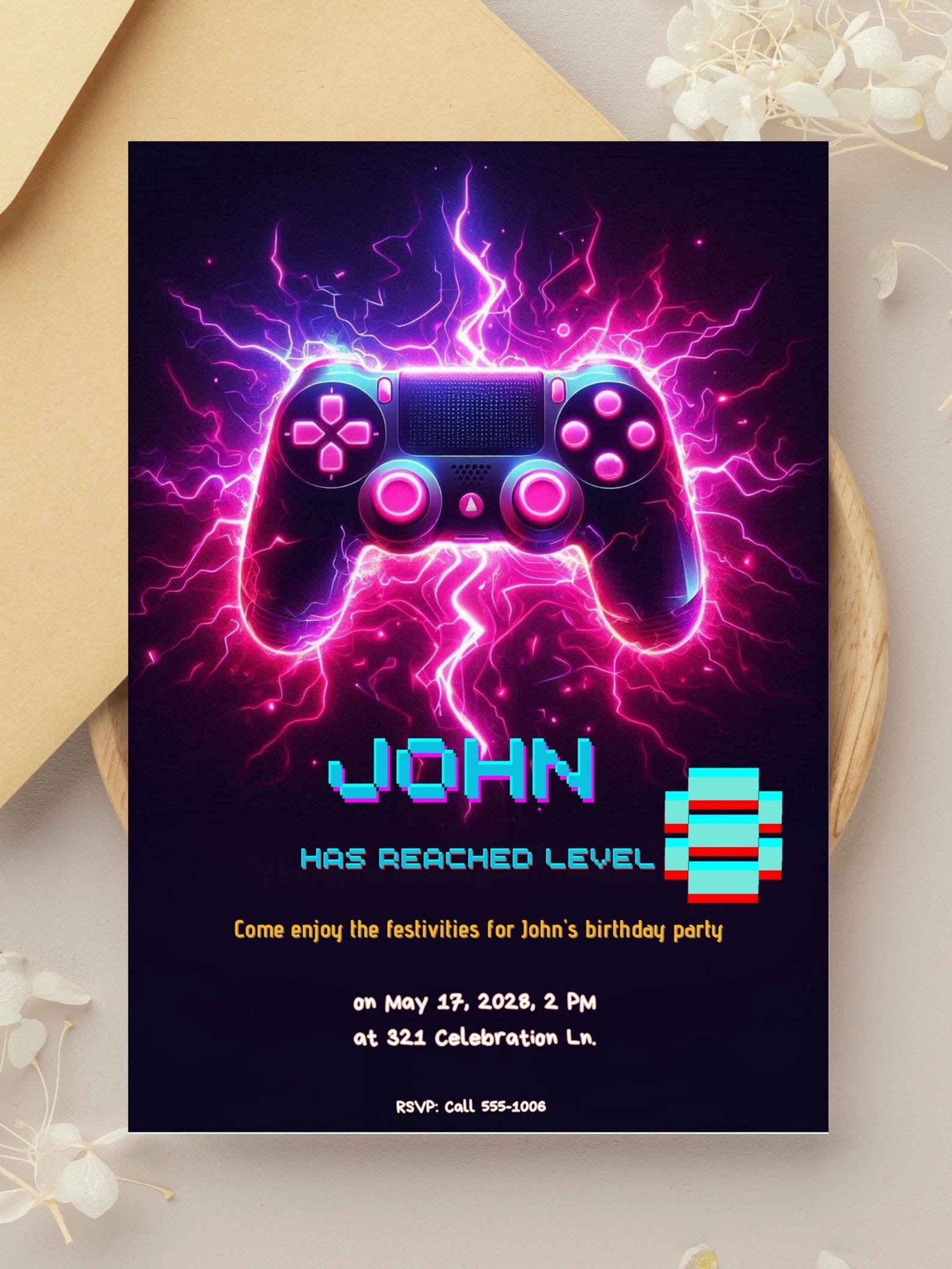 Video Game Invitation, Gamer Birthday Invite, Gaming Invitation, Game ...