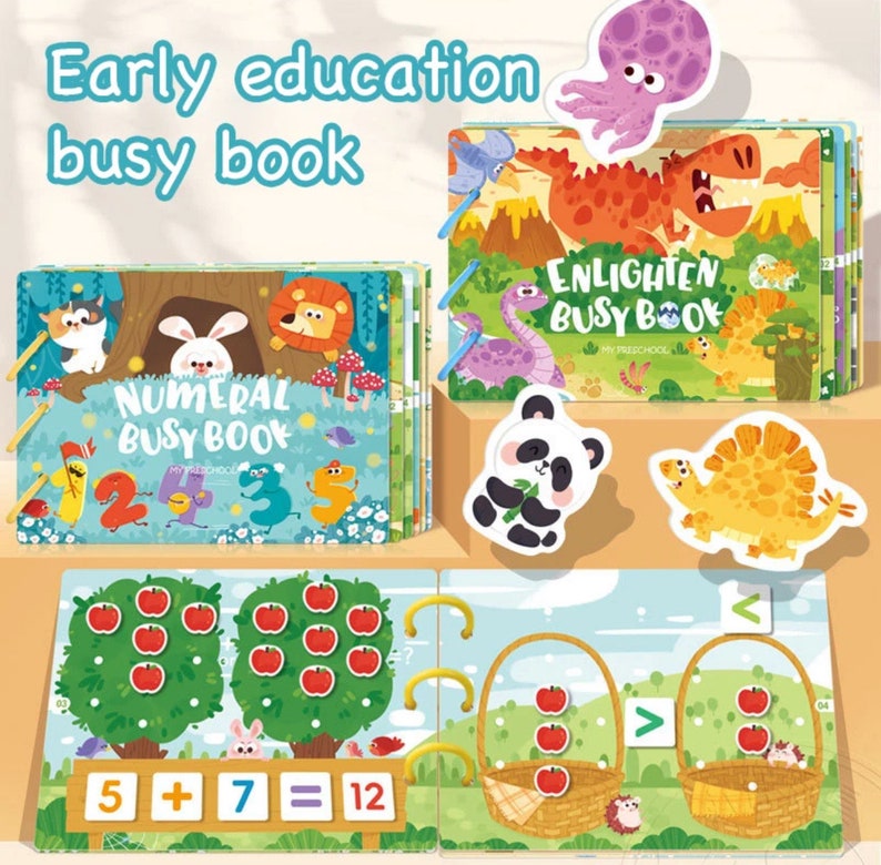 New Quiet- Busy Book Montessori Cartoon Preschool Educational - Etsy