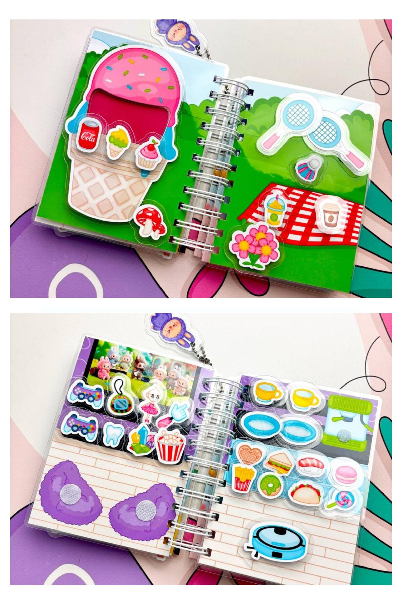 Busy Book: Reusable Sticker Travel Toy, Montessori Play - Etsy