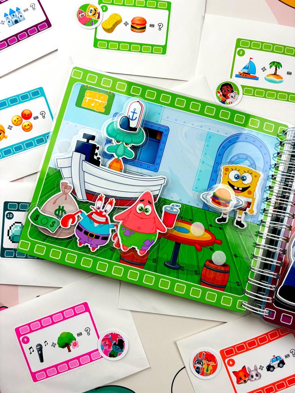 Cartoon Adventure: Detective Hook and Loop Laminated Sticker Game for ...