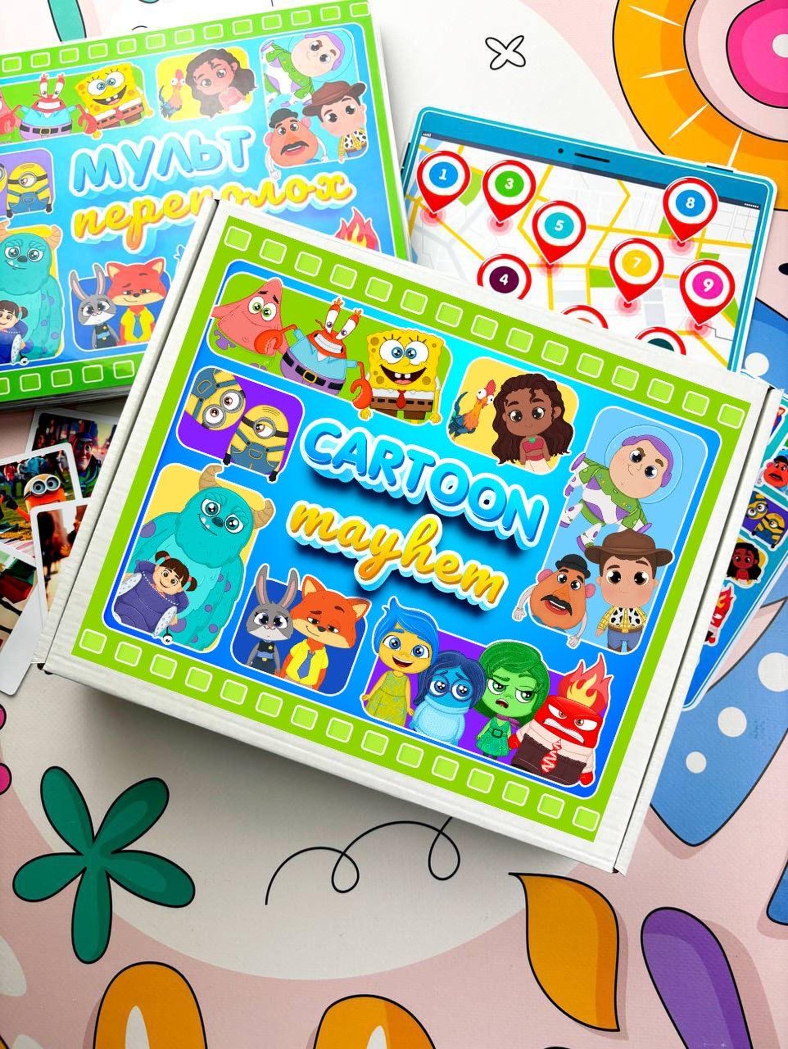 Cartoon Adventure: Detective Hook and Loop Laminated Sticker Game for ...
