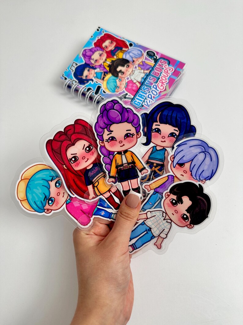 Handmade K-POP Activity Box: Coloring Book, Stickers, Notebook - Etsy