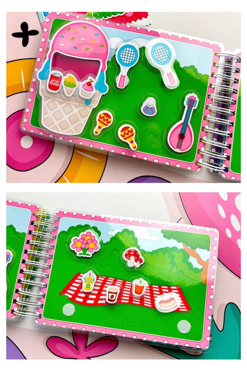 Busy Book: Reusable Sticker Travel Toy, Montessori Play - Etsy
