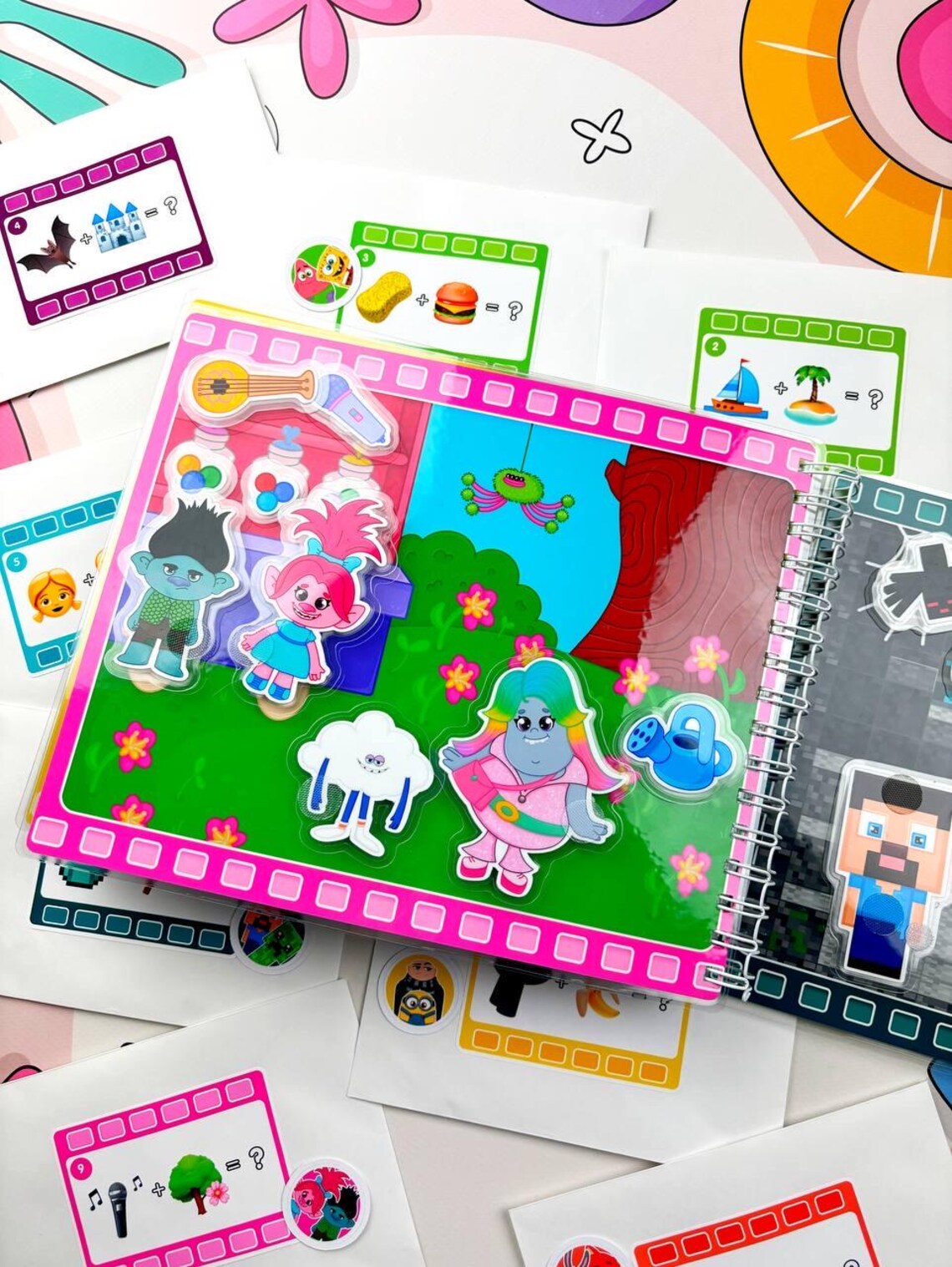 Cartoon Adventure: Detective Hook and Loop Laminated Sticker Game for ...