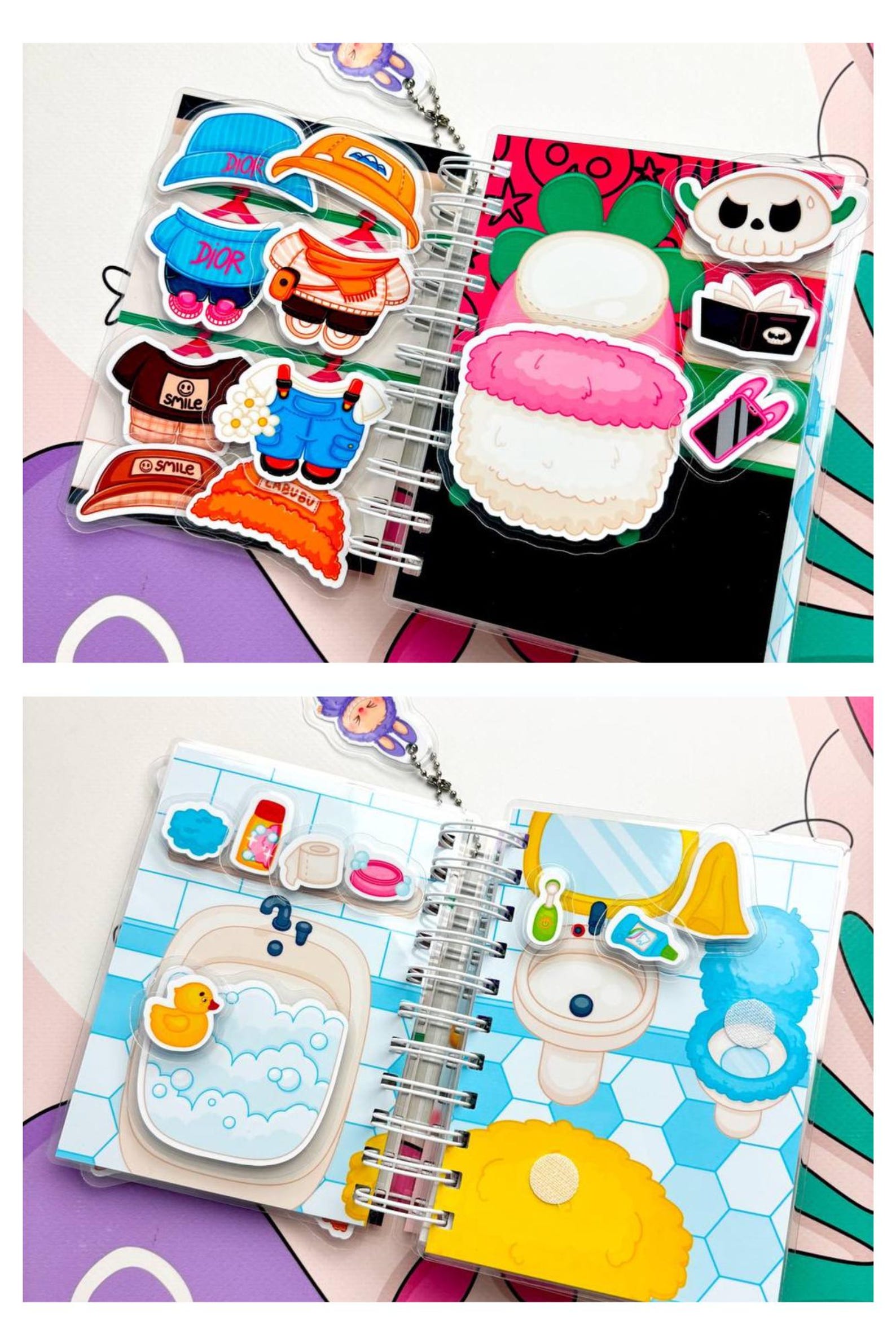 Busy Book: Reusable Sticker Travel Toy, Montessori Play - Etsy