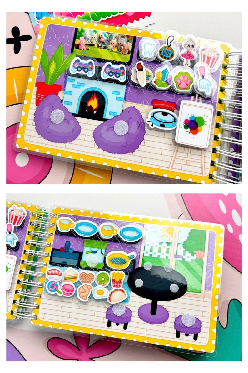 Busy Book: Reusable Sticker Travel Toy, Montessori Play - Etsy