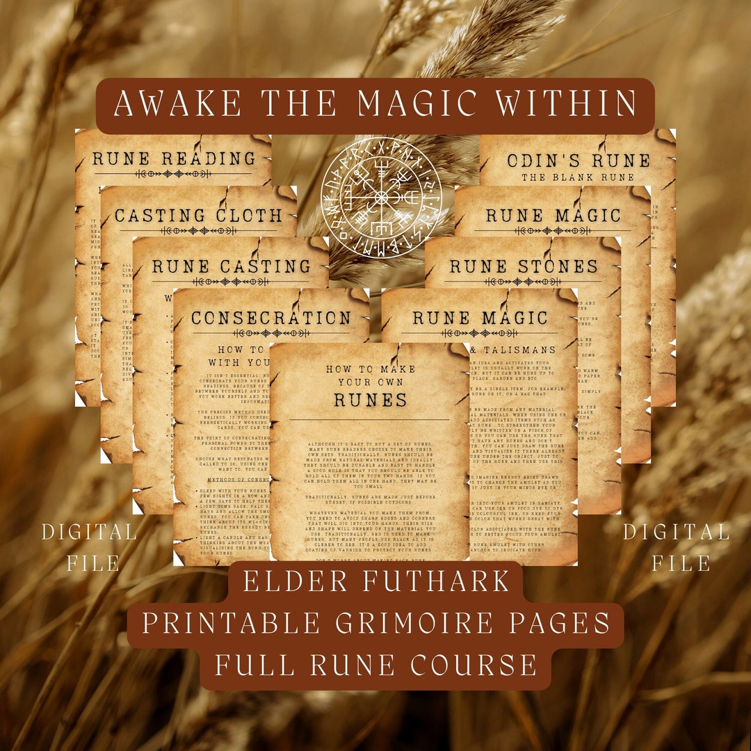 Full Rune Course Elder Futhark | Digital Grimoire Download | Rune ...