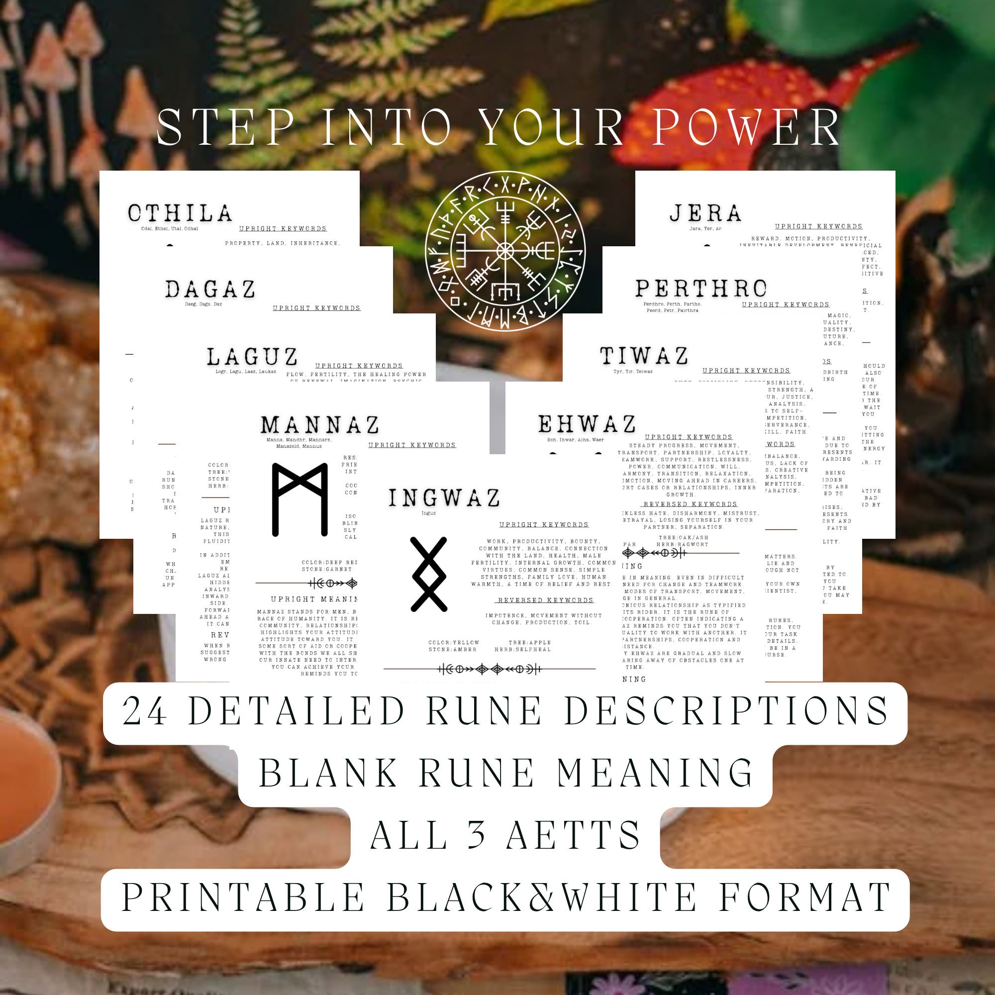 Rune Cheat Sheets PDF, Elder Futhark Spreads, Witch BOS Pages, Runes ...