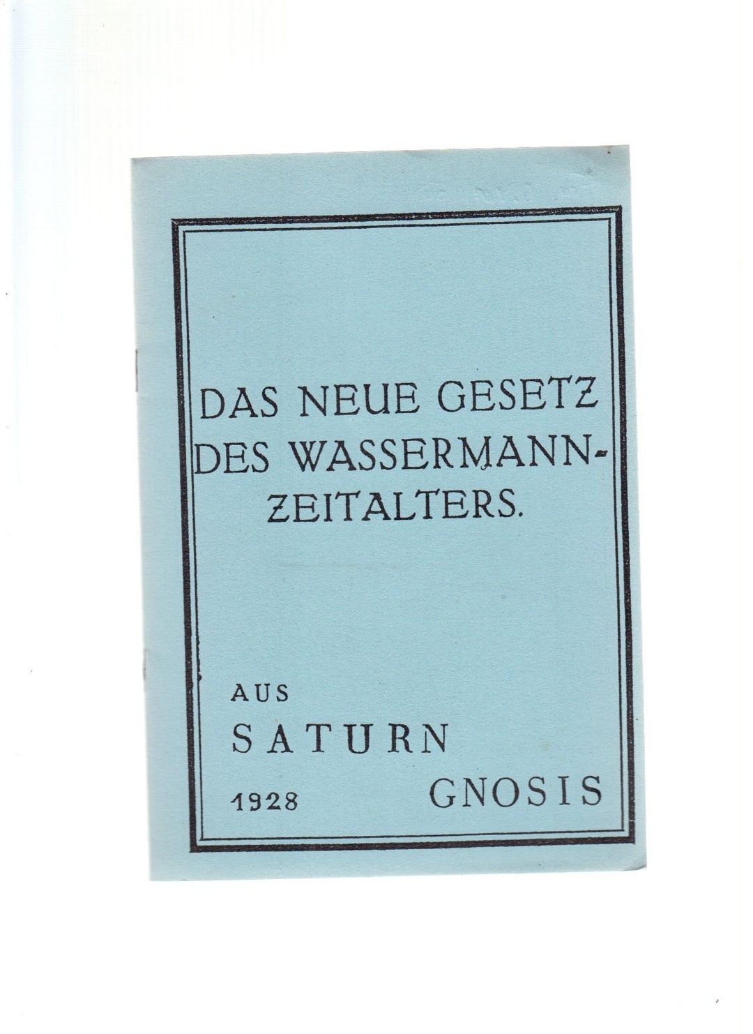 Das Neue Gesetz Des Wassermann-seitalters Aus Saturn Gnosis, - Etsy