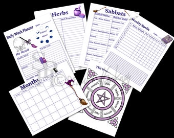 Witchy Planner Wicca Printable Printable Witch Bundle Set - Etsy