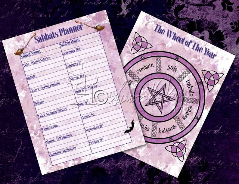 Witchy Planner, Wicca Printable, Printable Witch Bundle Set, Calendar ...