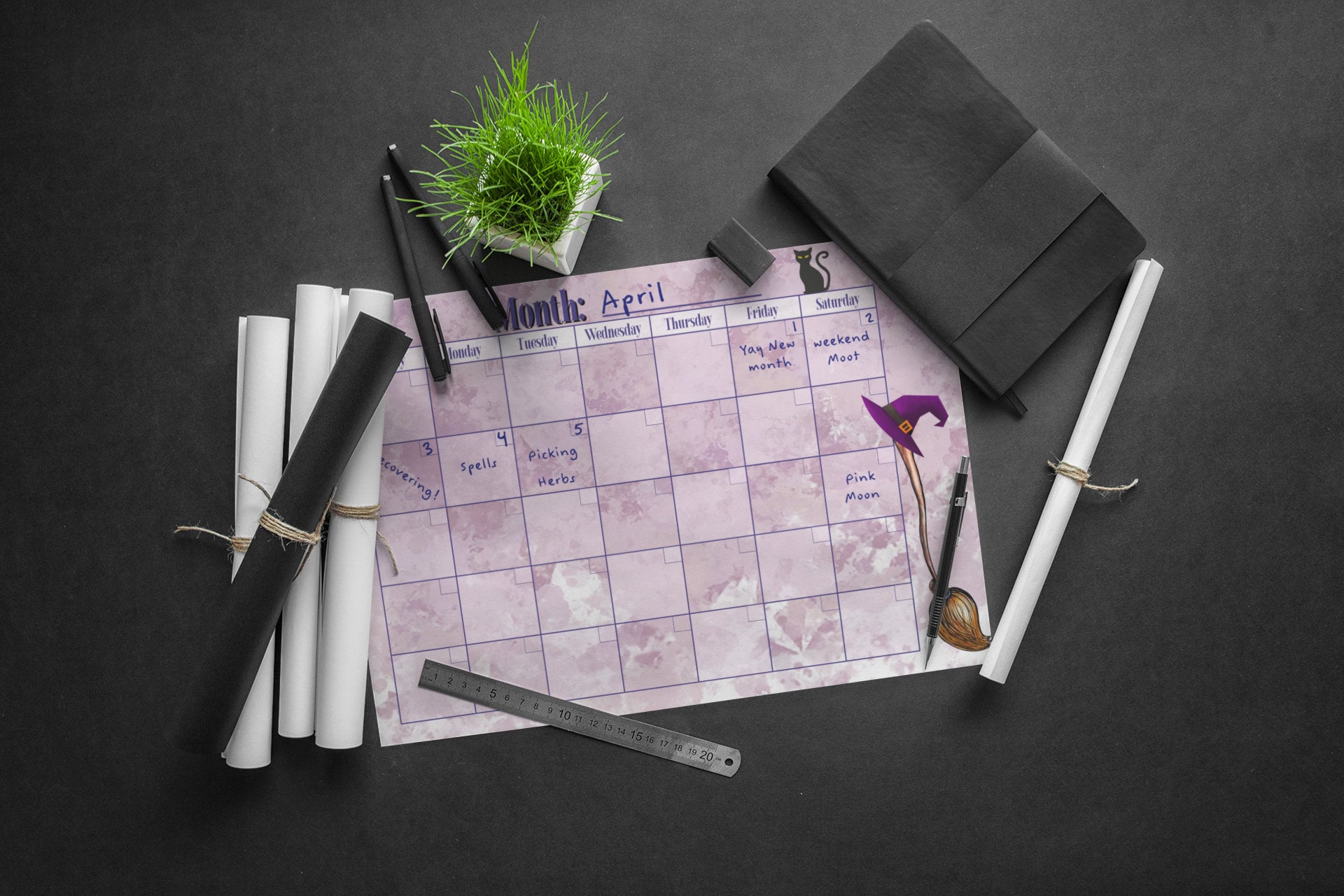 Witchy Planner, Wicca Printable, Printable Witch Bundle Set, Calendar ...