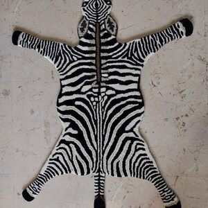 Handmade Tufted Rug Zebra Shape Wool Rug for Living Room - Etsy