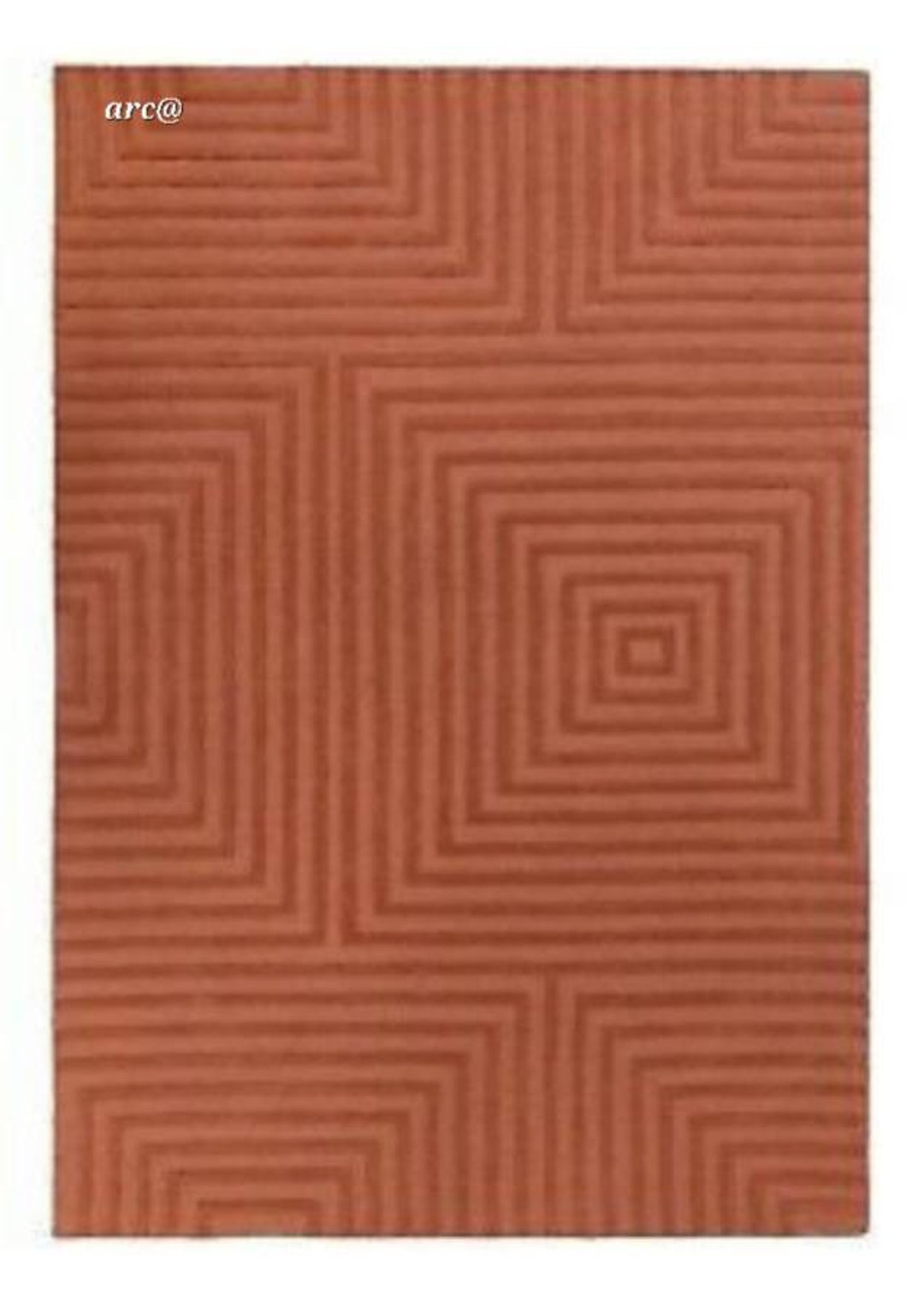 Abstract Modern 8x10 Terracota Fine Wool Loop Cut Tufted Area Rug for ...