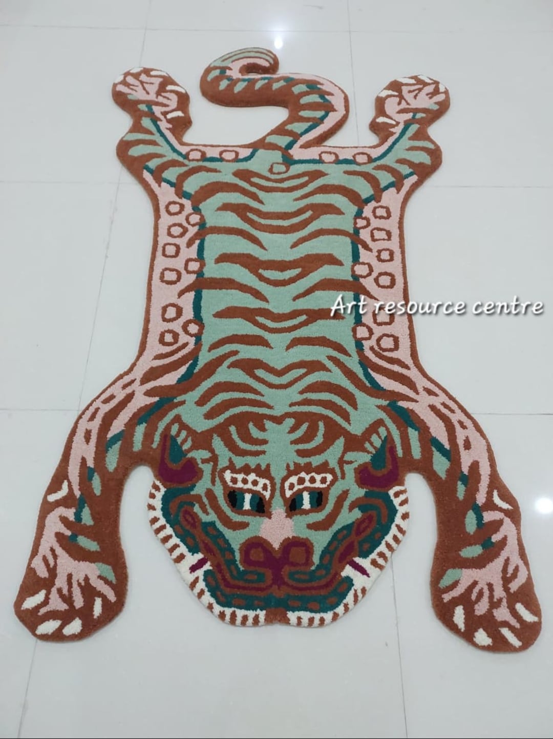 Handmade Tufted Tibetan Tiger Skin Shape Wool Rug for Living Room ...