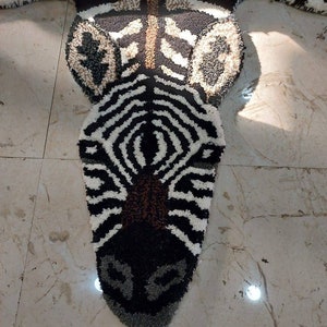 Handmade Tufted Rug Zebra Shape Wool Rug for Living Room - Etsy