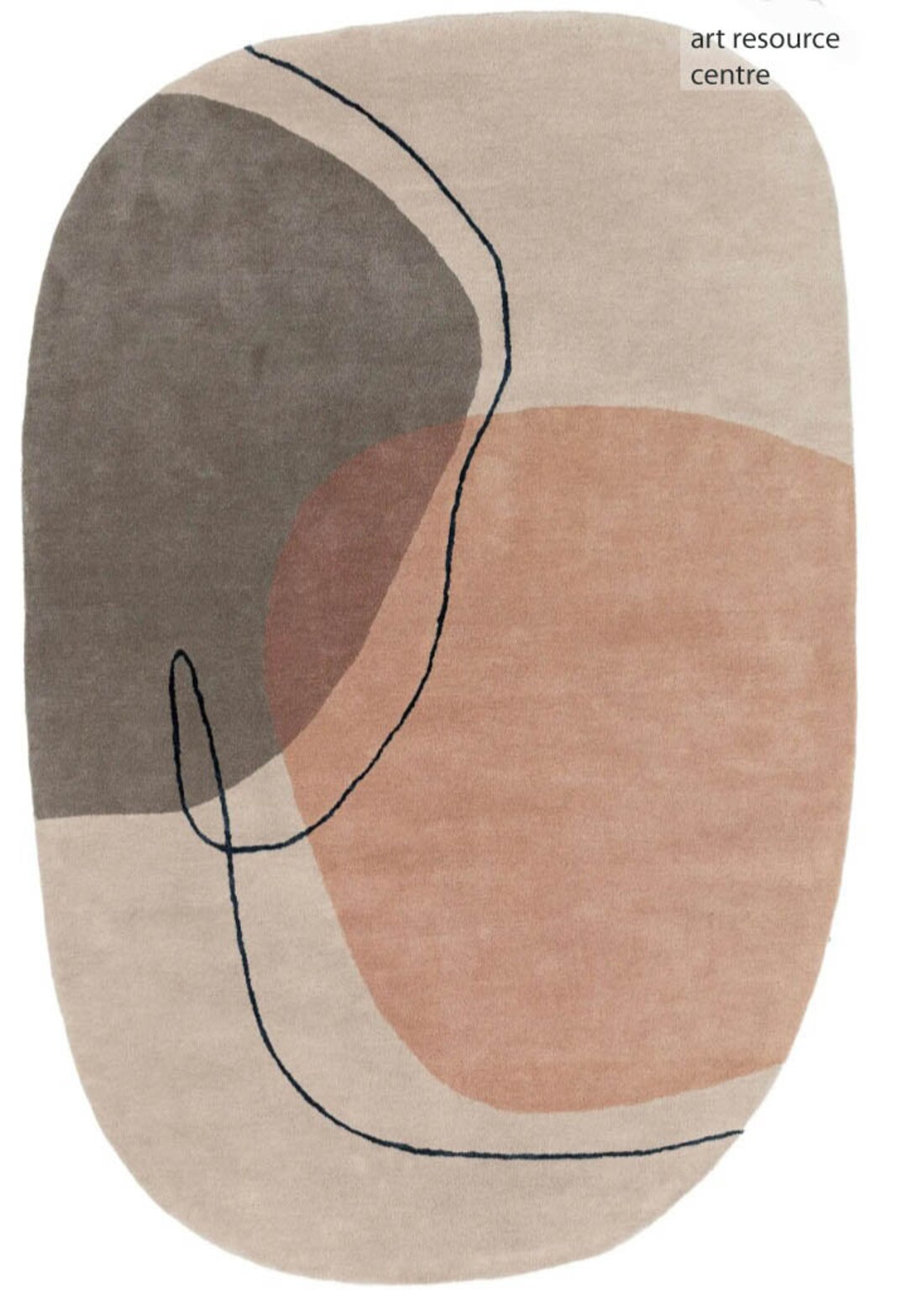 Minimalist Oval Pink Baige Modern Abstract Handmade Tufted Area Rug for ...