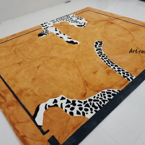 White Tiger Leopard Rug - Etsy