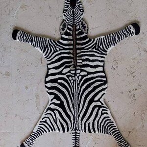 Handmade Tufted Rug Zebra Shape Wool Rug for Living Room - Etsy